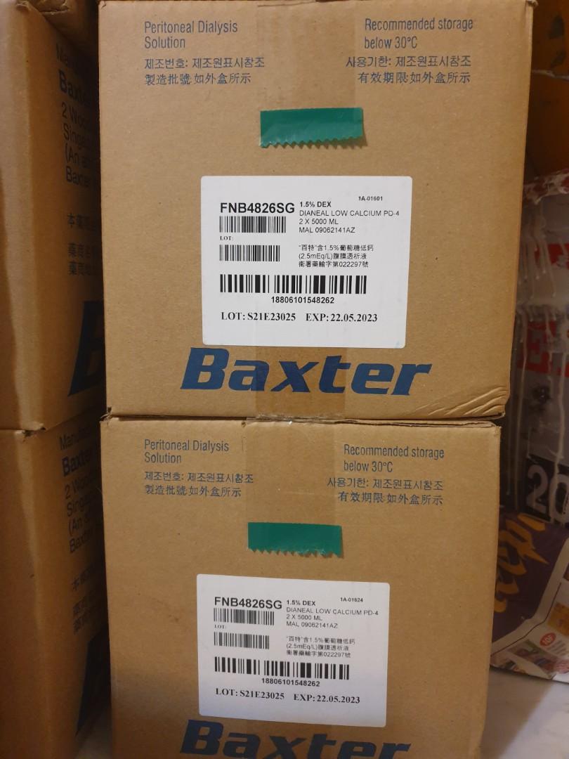 Baxter Kidney Dialysis Solution, Health & Nutrition, Medical Supplies ...