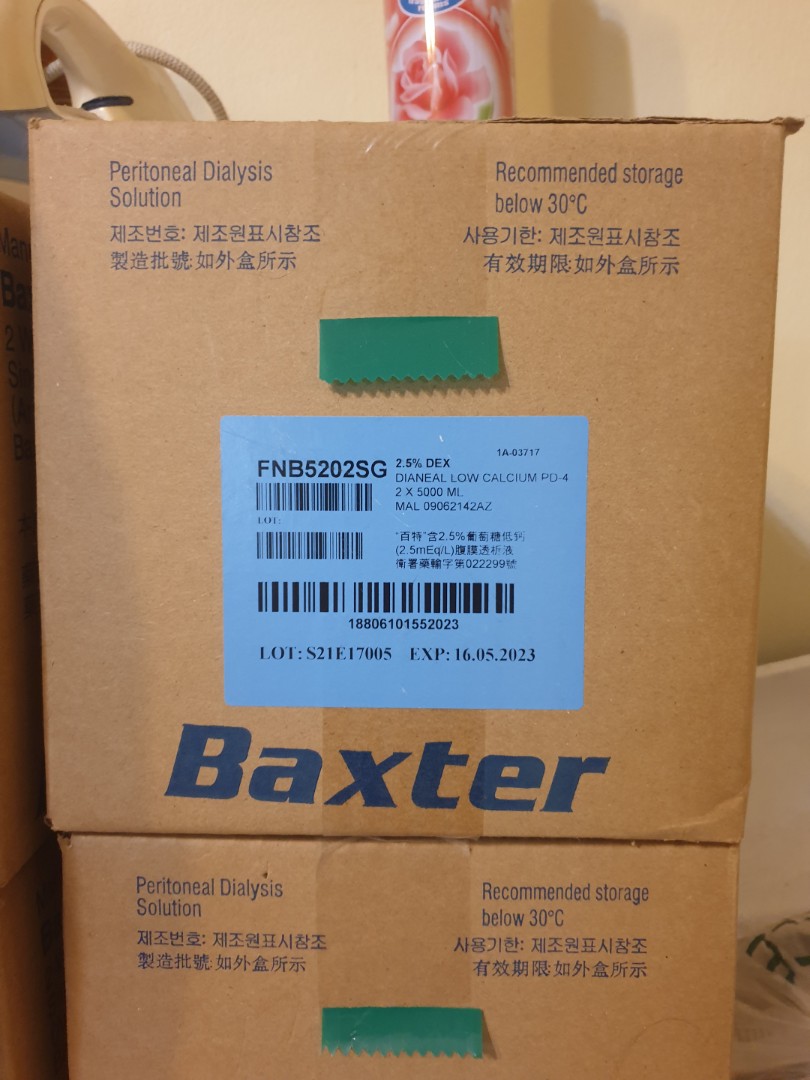 Baxter Kidney Dialysis Solution 2.5% DEX, Health & Nutrition, Medical ...