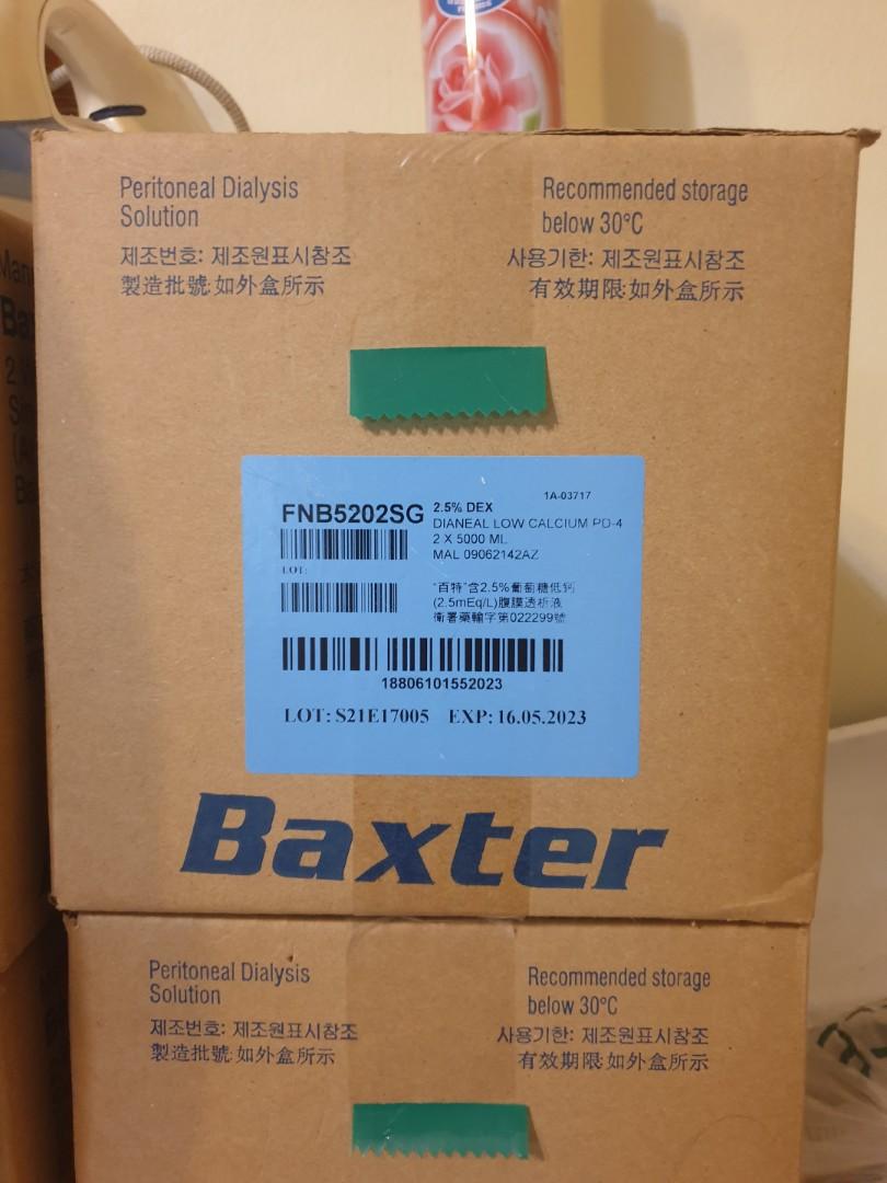 Baxter Kidney Dialysis Solution 2.5% DEX, Health & Nutrition, Medical ...