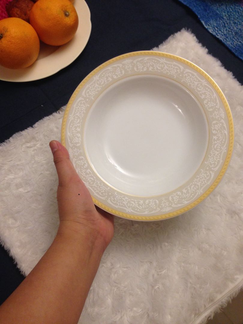 Branded Plate with Gold Design, Furniture & Home Living, Kitchenware ...