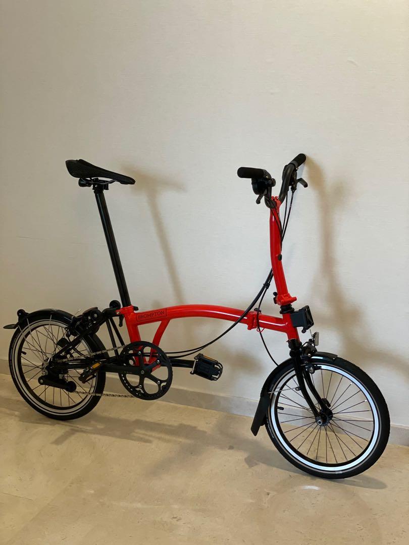 Brompton rocket red black edition superlight M6LX, Sports Equipment ...
