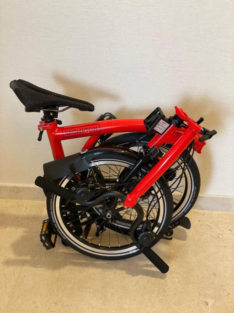 Brompton rocket red black edition superlight M6LX, Sports Equipment ...
