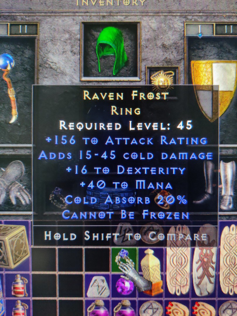 (Diablo 2 Res) Ravenfrost ring, Video Gaming, Gaming Accessories, In ...