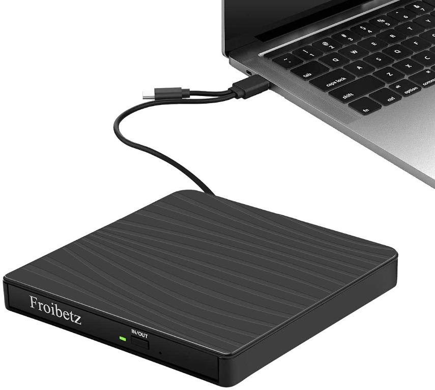 Froibetz External DVD Drive USB 3.0 Type-C Pop Up Mobile CD Drive CD ...
