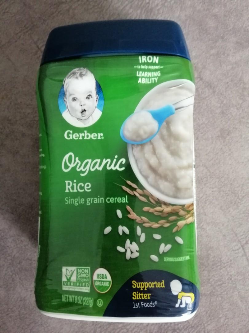 Gerber Organic Rice Cereal Iron Brain Development, Babies & Kids ...