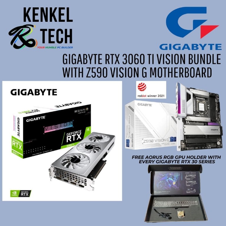 GIGABYTE RTX 3060 Ti Vision 8G OC Rev 2.0 Bundle Only, Computers & Tech ...
