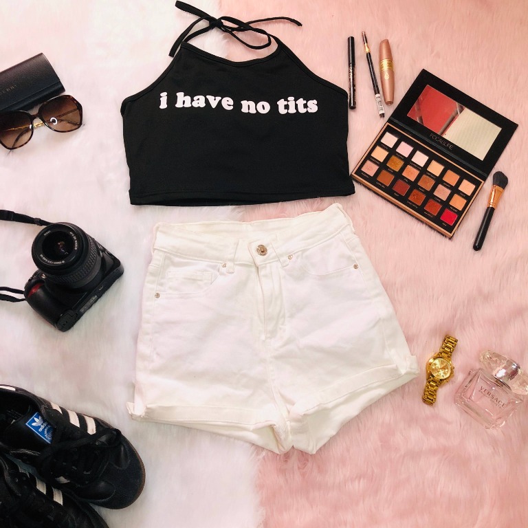 Halter Baddie Top, Women's Fashion, Tops, Sleeveless on Carousell