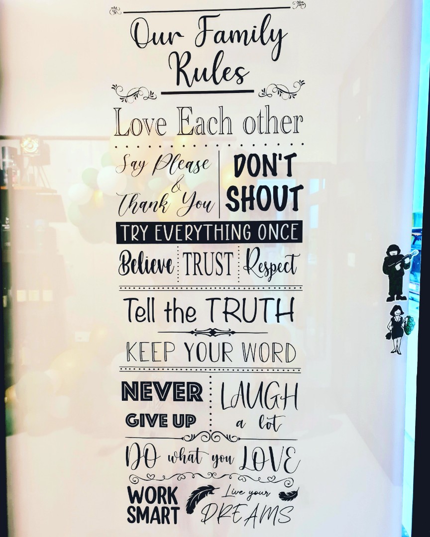 Family rules decal vinyl sticker, Furniture & Home Living, Home Decor ...