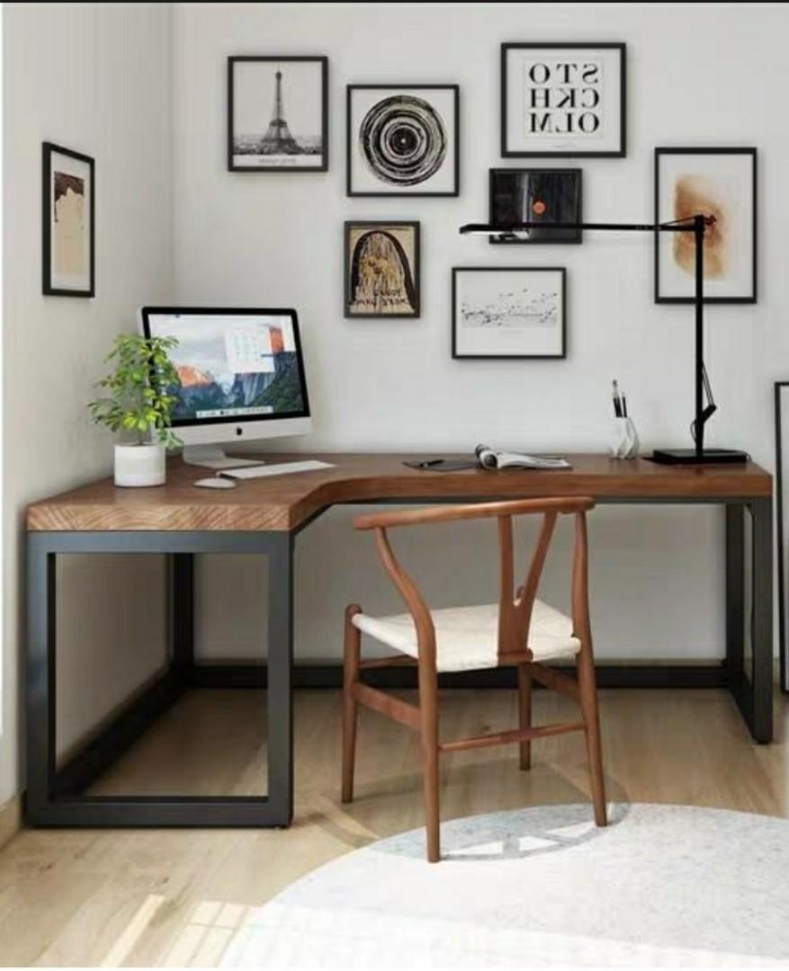 [IN STOCK] WAREHOUSE SALE 50% OFF Solid Wood L Shape Study Work Table ...