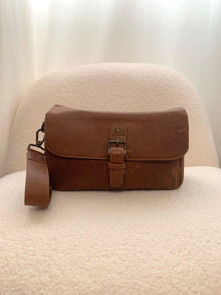 Leather Camera Bag Brown / Tan Crossbody Bag, Women's Fashion, Bags ...