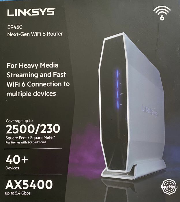 Linksys Dual-Band AX5400 WiFi 6 EasyMesh Compatible Router (E9450), Computers & Tech, Parts ...