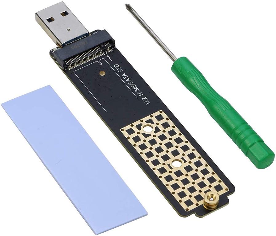 M.2 to USB Adapter, RIITOP M2 SSD to USB 3.0 Card Reader Compatible with Both NVMe (PCI-e) & B+M ...
