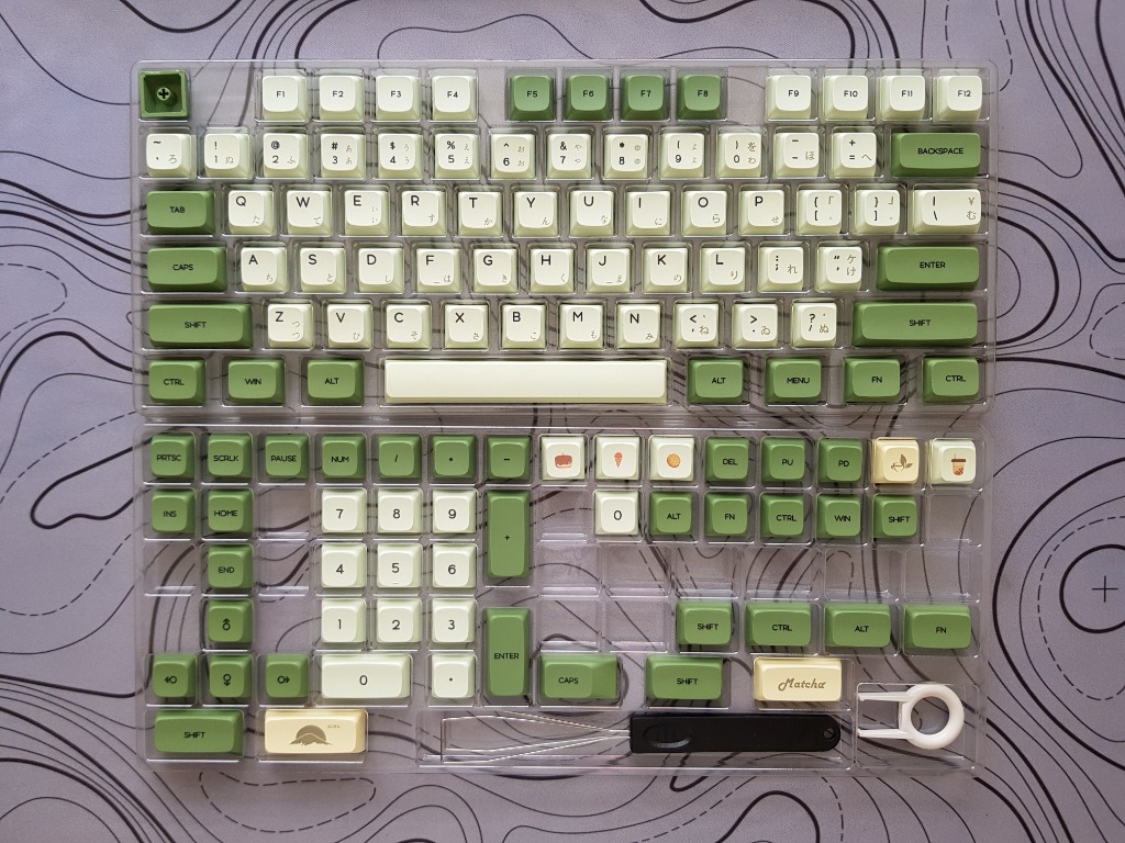 Matcha keycaps with Japanese sub legends, Computers & Tech, Parts ...