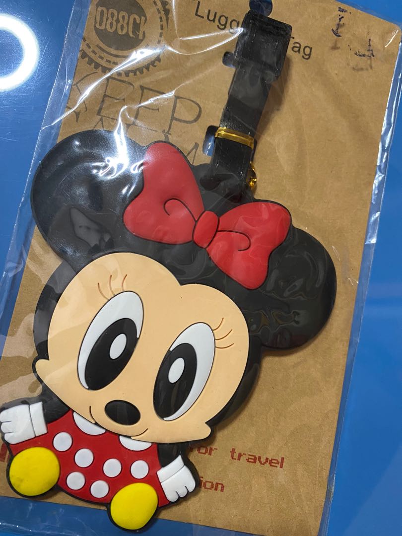 Minnie Mouse Luggage tag, Hobbies & Toys, Travel, Luggage on Carousell