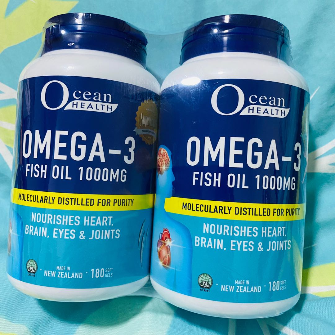 Ocean Omega-3 Fish Oil 1000mg 180 soft gels, Health & Nutrition, Health ...
