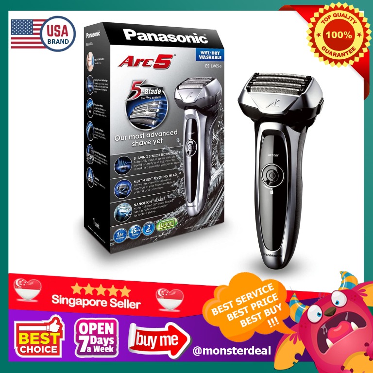 Panasonic Arc5 Electric Razor, Men's 5-Blade Cordless with Shave Sensor ...