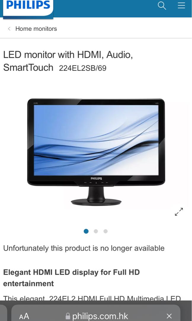 Philips 224EL2SB/69, Computers & Tech, Desktops on Carousell