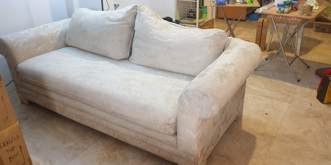 Plain white couch, Furniture & Home Living, Furniture, Sofas on Carousell
