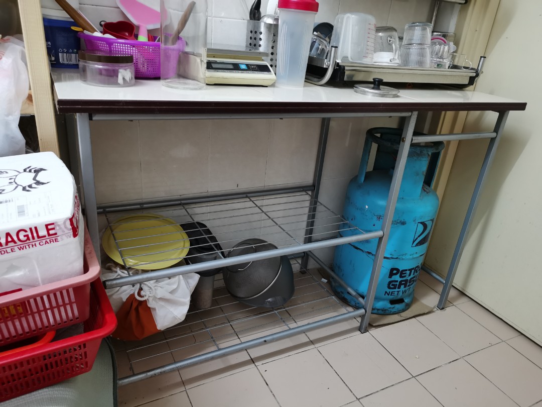 Portable kitchen counter with tile surface (dapur+jubin), Furniture ...