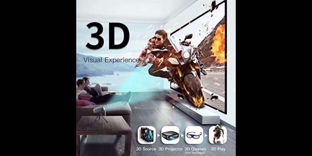 Projector ELEPHAS 3D Mini Projector, ELEPHAS 100 ANSI Lumen WiFi DLP ...