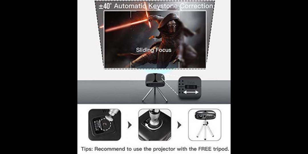 Projector ELEPHAS 3D Mini Projector, ELEPHAS 100 ANSI Lumen WiFi DLP ...