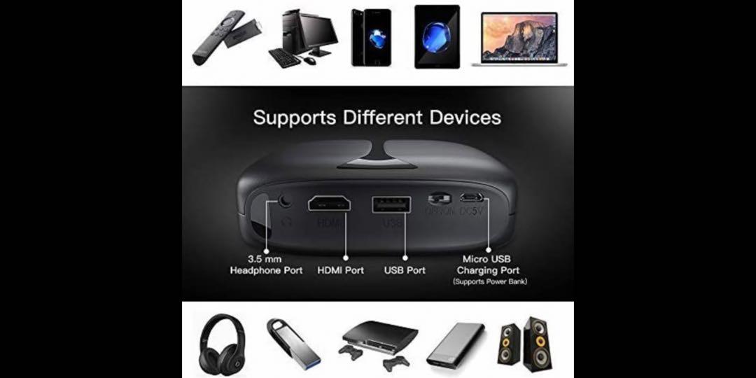 Projector ELEPHAS 3D Mini Projector, ELEPHAS 100 ANSI Lumen WiFi DLP ...