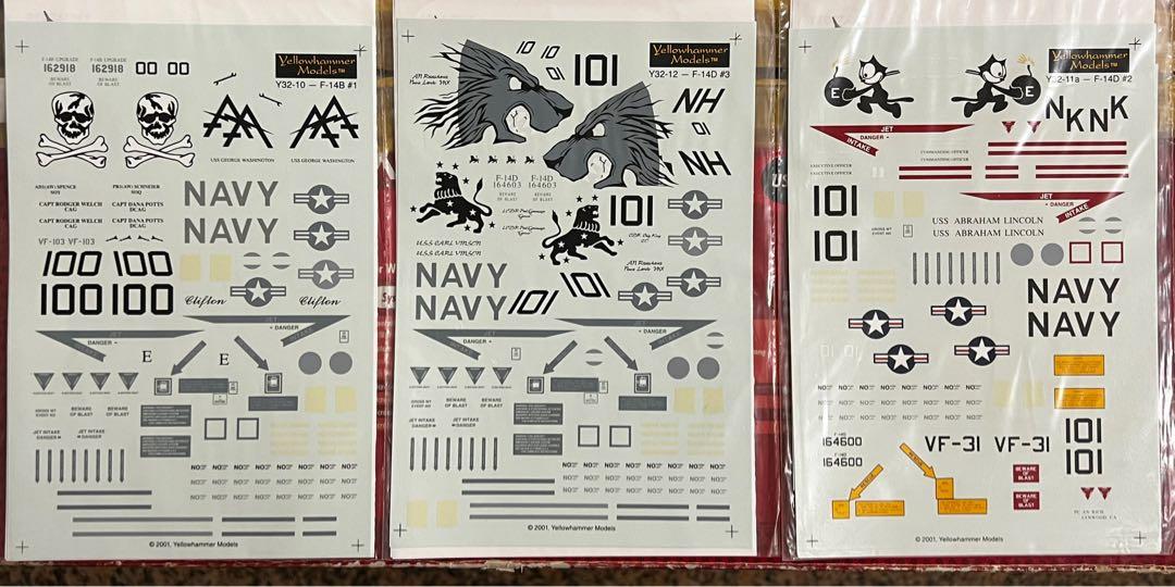 Rare - Yellowhammer Models Decals 1/32 F-14B/D, Hobbies & Toys, Toys ...