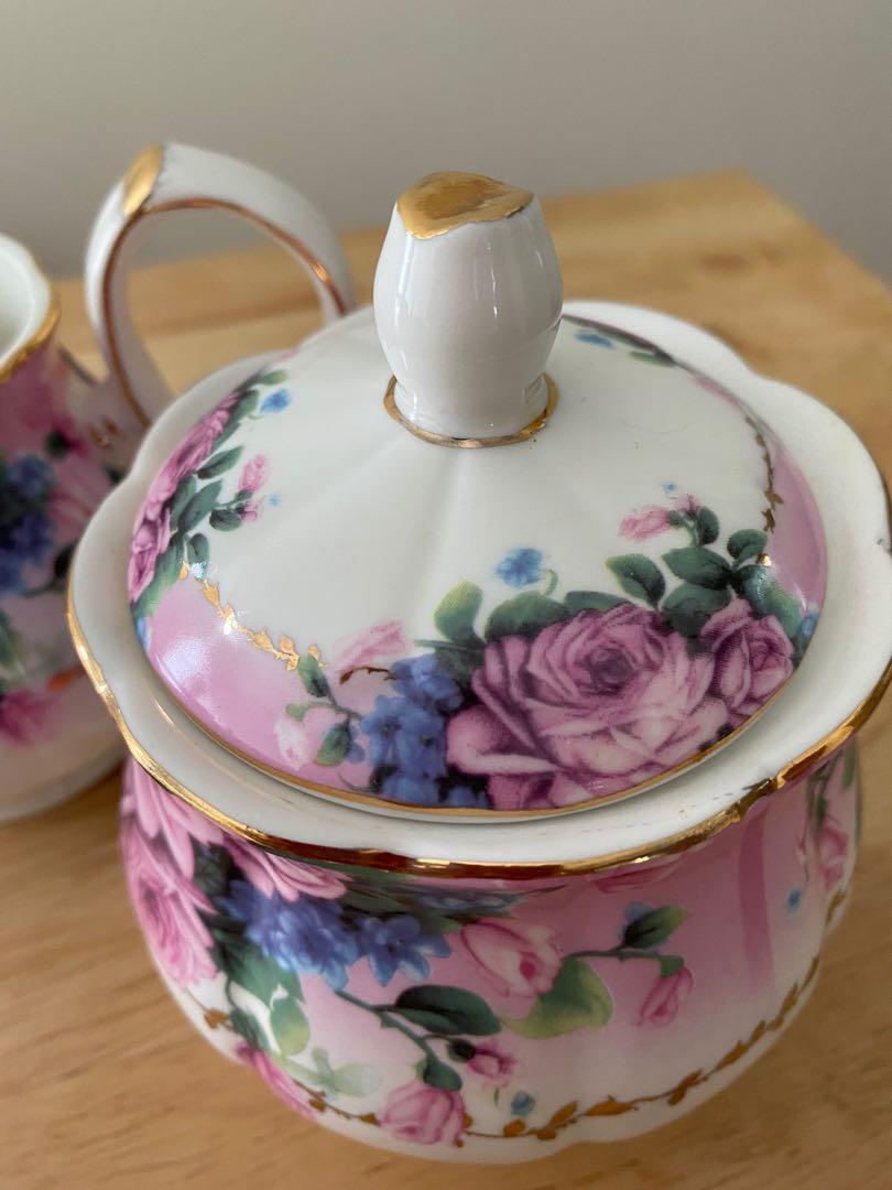 Royal Devonshire porcelain sugar and creamer set, Furniture & Home ...