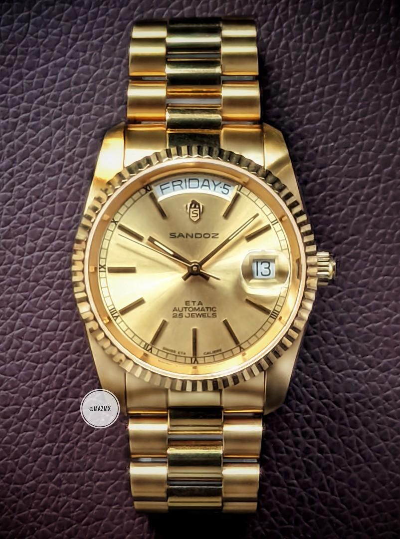 Sandoz Swiss ETA Automatic Day Date Bargain!, Luxury, Watches on Carousell