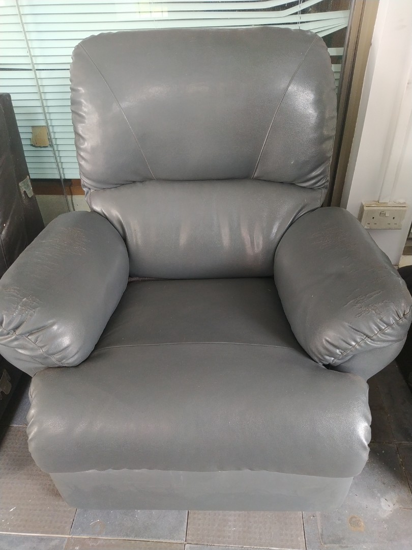 Single sofa sit with retractable leg rest, Furniture & Home Living ...