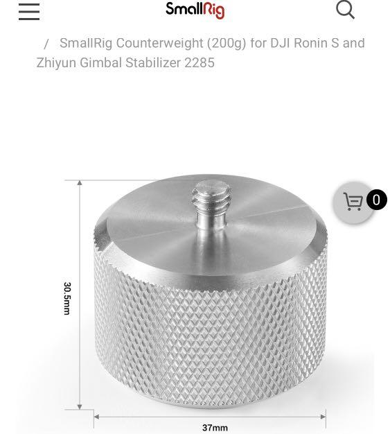 SmallRig Counterweight (200g) for DJI Ronin S and Zhiyun Gimbal ...