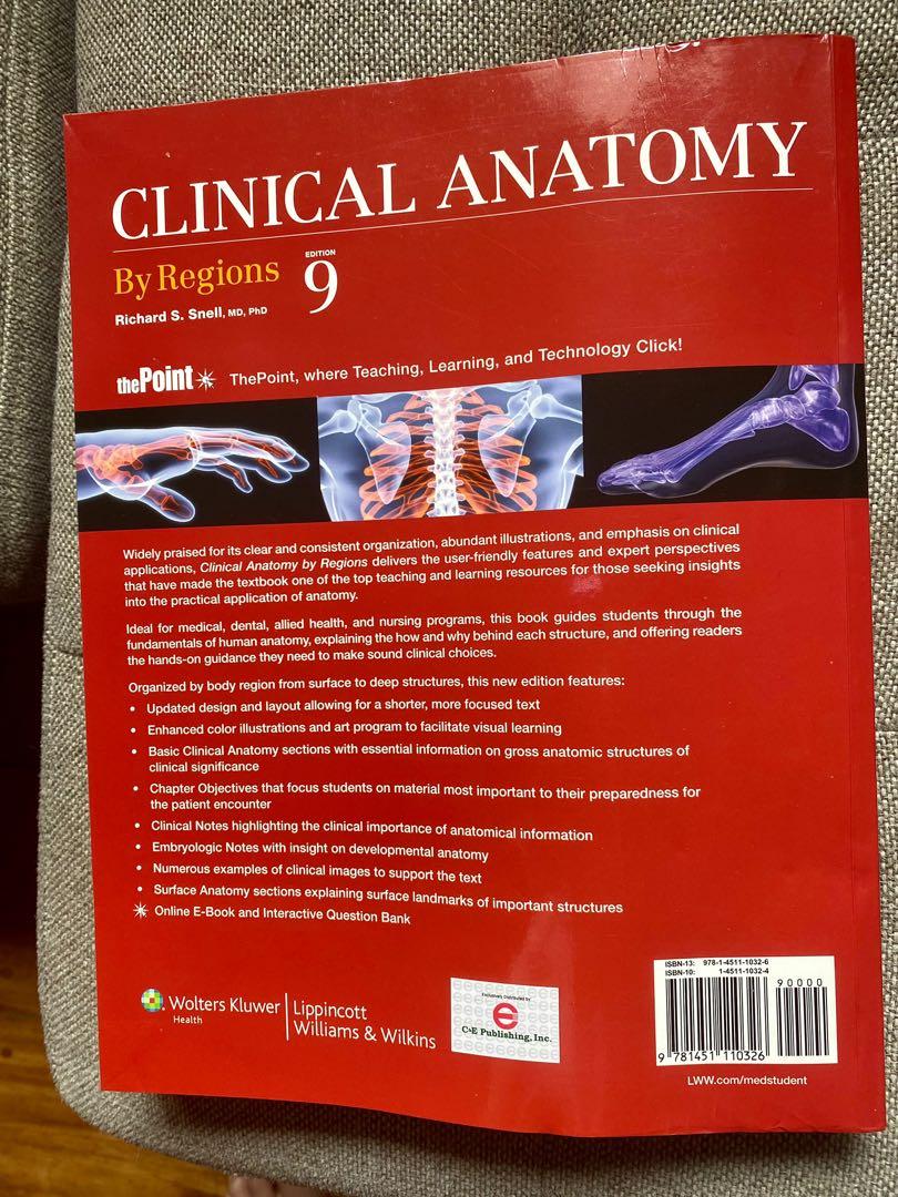 SNELL 9th ed ORIGINAL NOT REPRINT Secondhand Clinical anatomy by ...