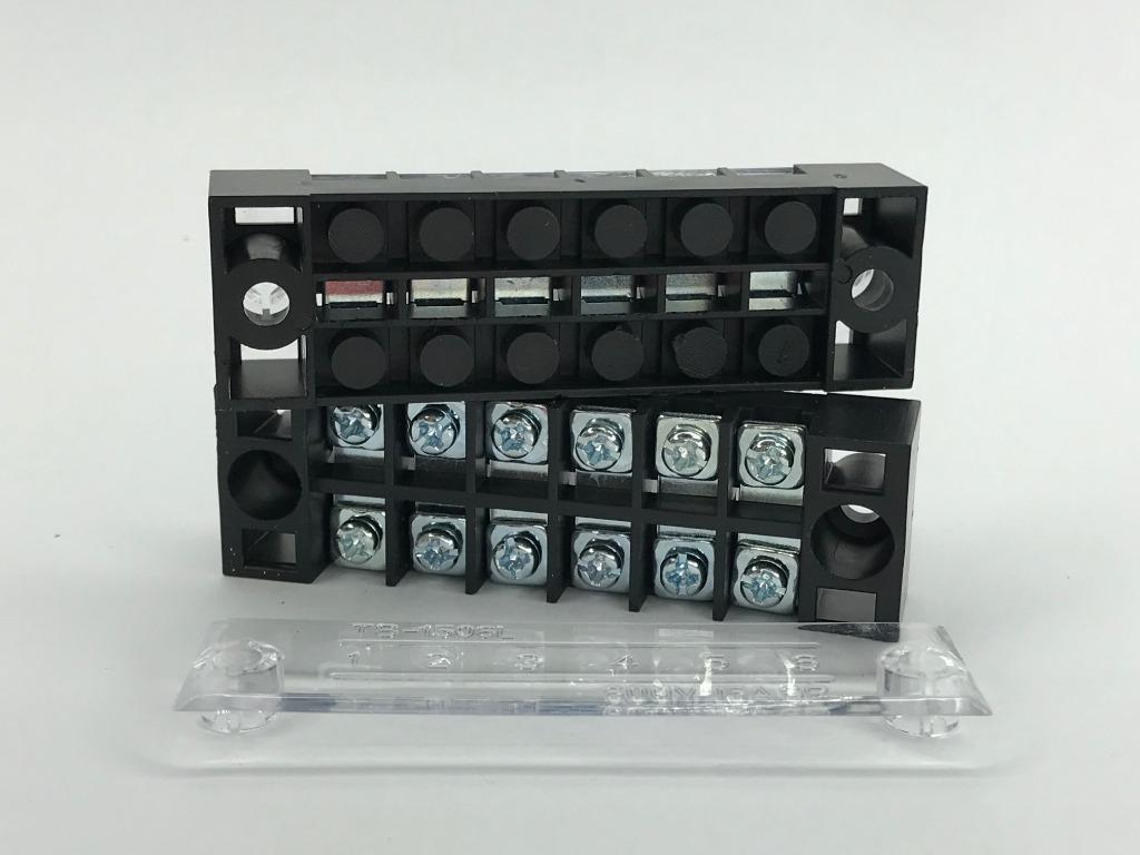 TERMINAL BLOCK with COVER, BLACK, AMPERE 15A/ 20A/ 35A, 600V, POLE 3P, 4P, 6P, 8P, 10P, 12P ...