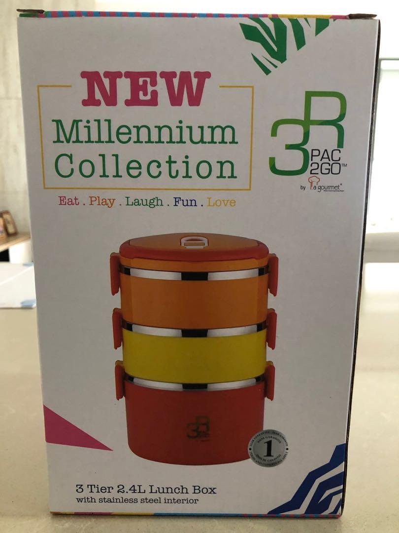 Tingkat 3-Tier Lunch Box (2.4L) La Gourmet, Furniture & Home Living ...