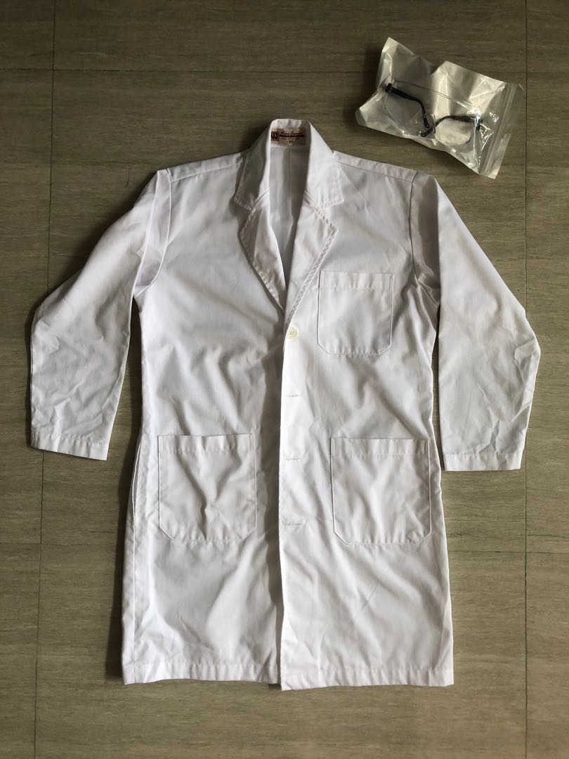 White Lab Coat + Lab Goggles, Women's Fashion, Coats, Jackets and ...
