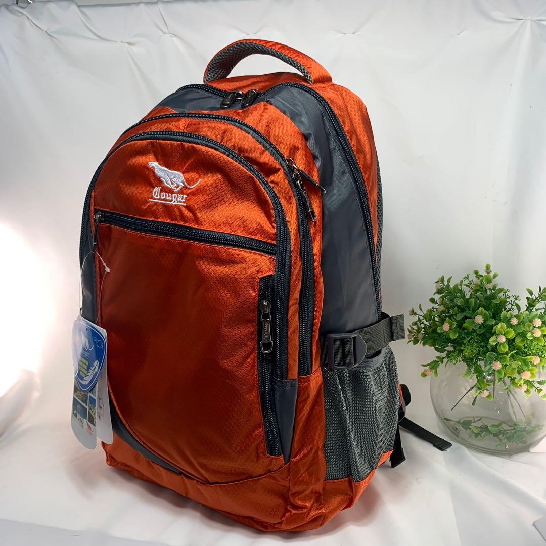 Cougar美洲豹輕量後背包 超好背 厚墊 透氣 舒適背帶 多拉錬格層後背包CG-7042亮橘色 $1180, 她的時尚, 包包、錢包, 腰包 ...