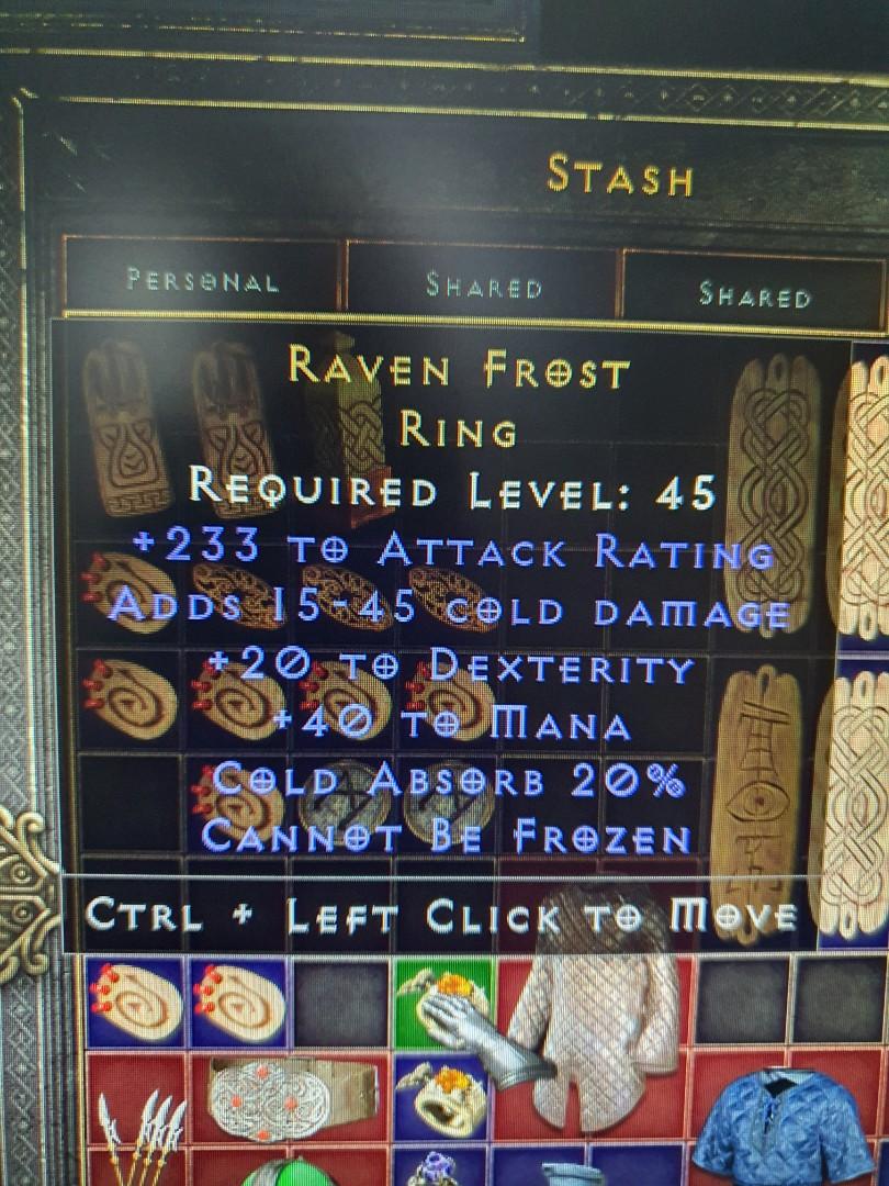D2R diablo 2 resurrected Near perfect Raven Frost Ring, Video Gaming ...
