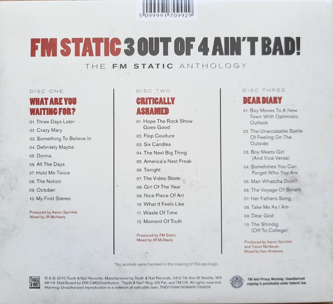 FM STATIC 3 OUT OF 4 AINT BAD ALBUM COLLECTION 3-DISC RARE, Hobbies ...