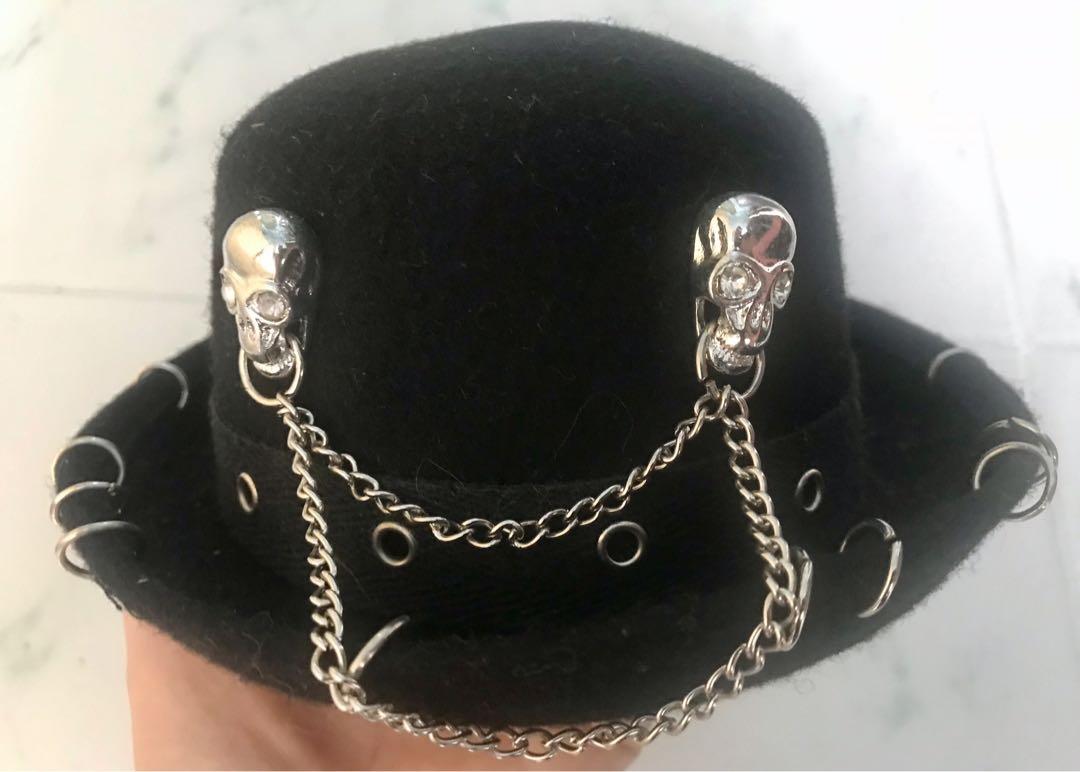 GLP Gothic Lolita & Punk Mini Top Hat + Leopard print Clip-on Cat Ears ...
