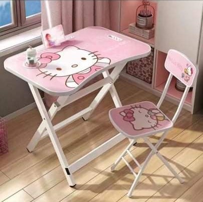 Hello Kitty Table And Chair, Furniture & Home Living, Furniture, Tables ...