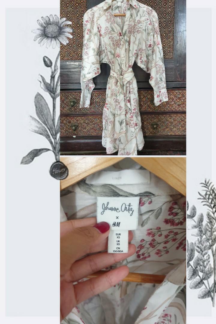 HnM Floral Linen Dress, Fesyen Wanita, Pakaian Wanita, Gaun & Rok di ...