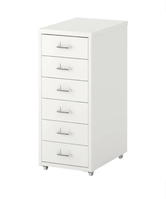 IKEA HELMER Drawer unit on castors, white28x69 cm, Furniture & Home ...