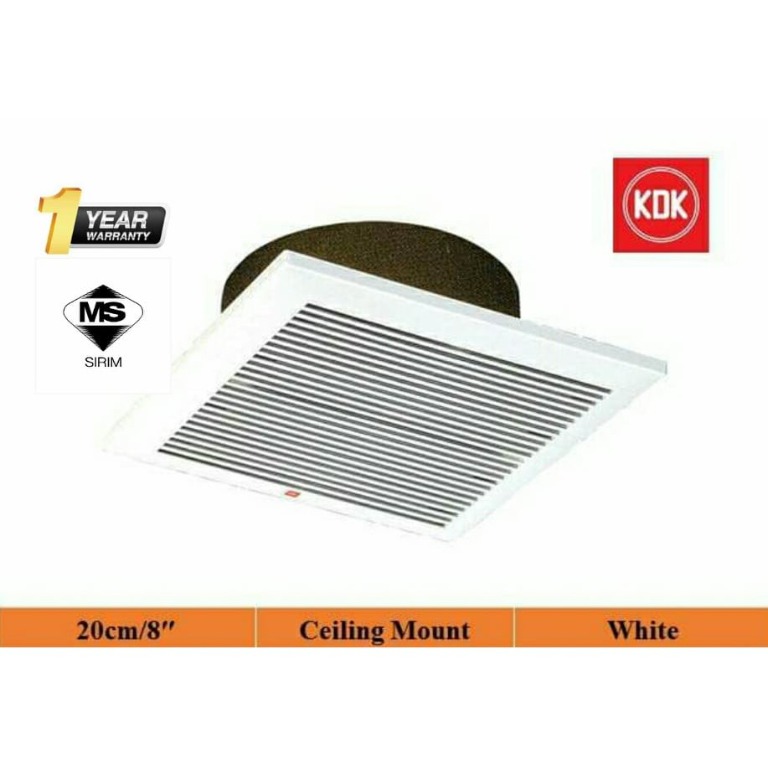 KDK 8'' Ceiling Mounted Ventilating Fan 20CQT1, Furniture & Home Living ...