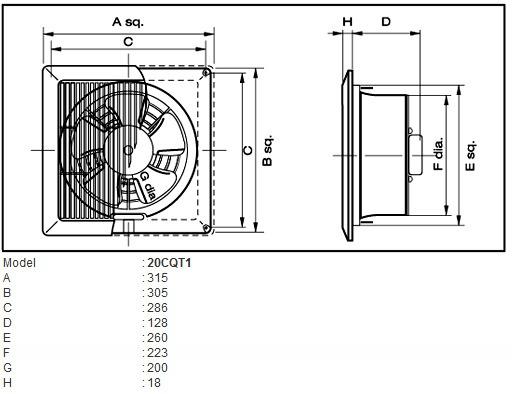 KDK 8'' Ceiling Mounted Ventilating Fan 20CQT1, Furniture & Home Living ...