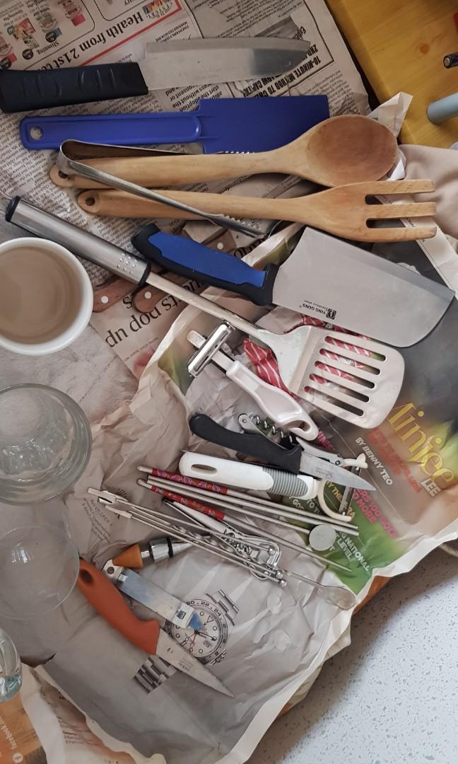 Kitchen and Glassware utensils set, Furniture & Home Living ...