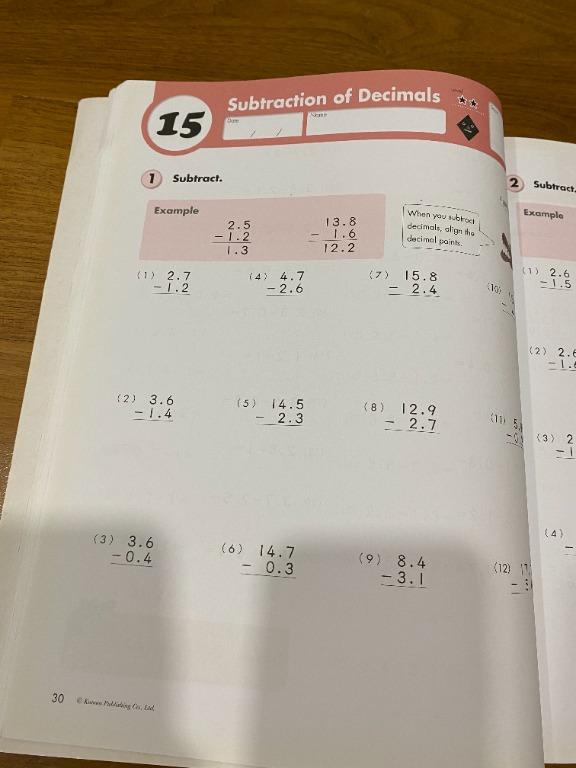 Kumon math workbooks Grade 4: Decimals &Fractions, Hobbies & Toys ...