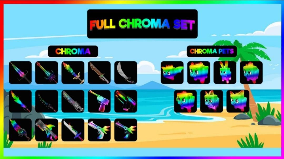 MM2 Full Chroma Set with Weapon and Pet, Video Gaming, Video Games ...