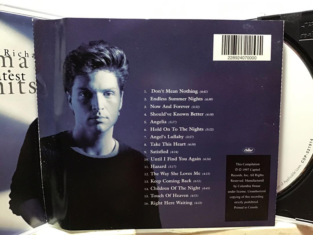 ORIGINAL US PRESS Richard Marx - Greatest Hits OOP 1997 USA CD Anubis ...