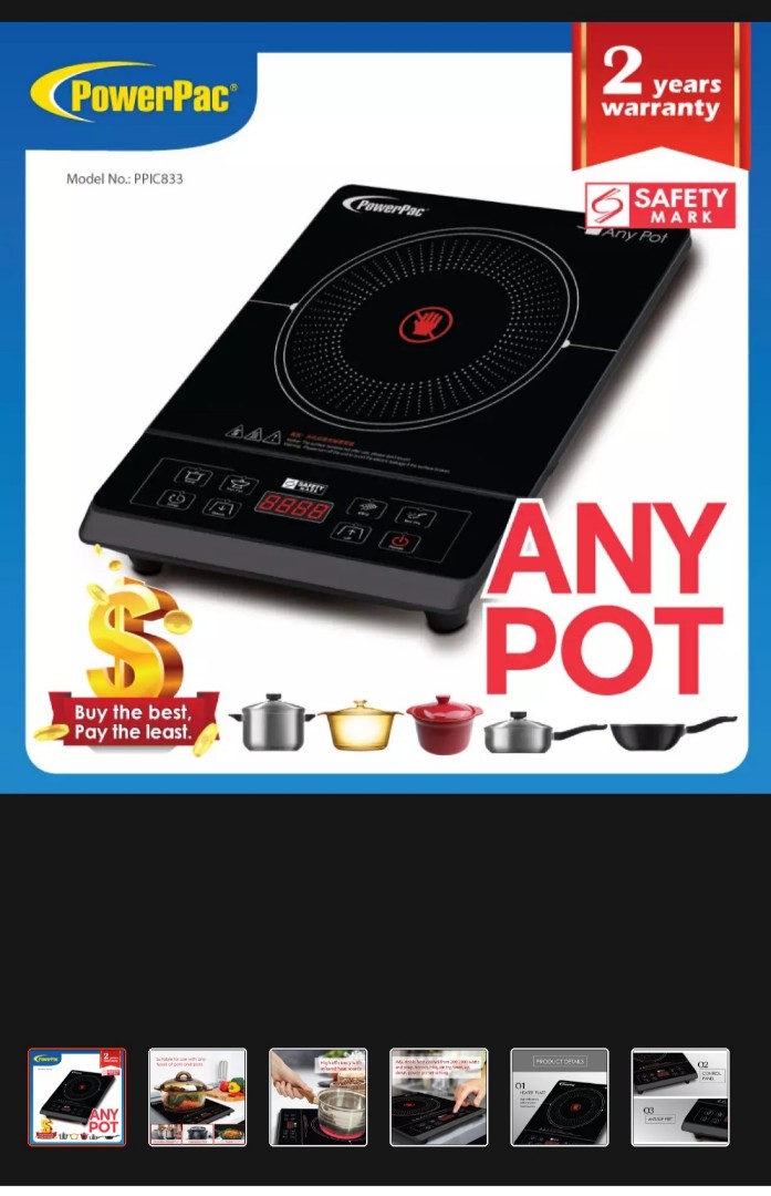 PowerPac ceramic cooker (Any Pot), TV & Home Appliances, Kitchen ...