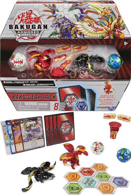 {READY STOCK} Bakugan Baku-Gear 4-Pack, Fused Sabra x Pyravian Ultra ...